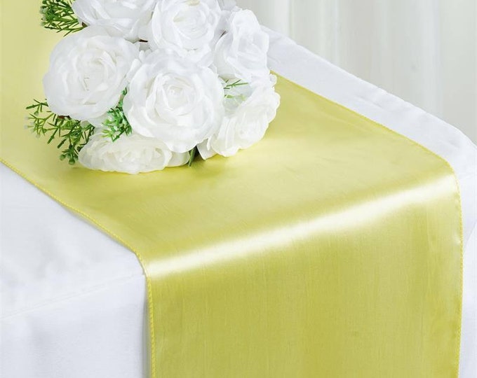 Yellow Satin Table Runner, Wedding Table Runner 12X108, Wedding Decor ...