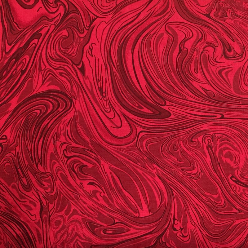 Red Swirls Cotton Fabric - Etsy