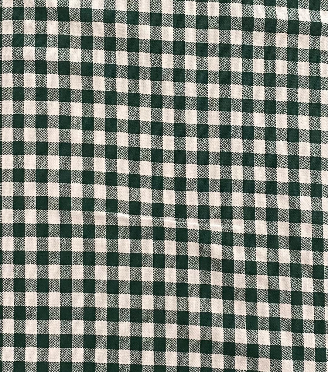 Green Plaid Fabric by the Yard, Cotton Plaid Fabric, Green and White ...