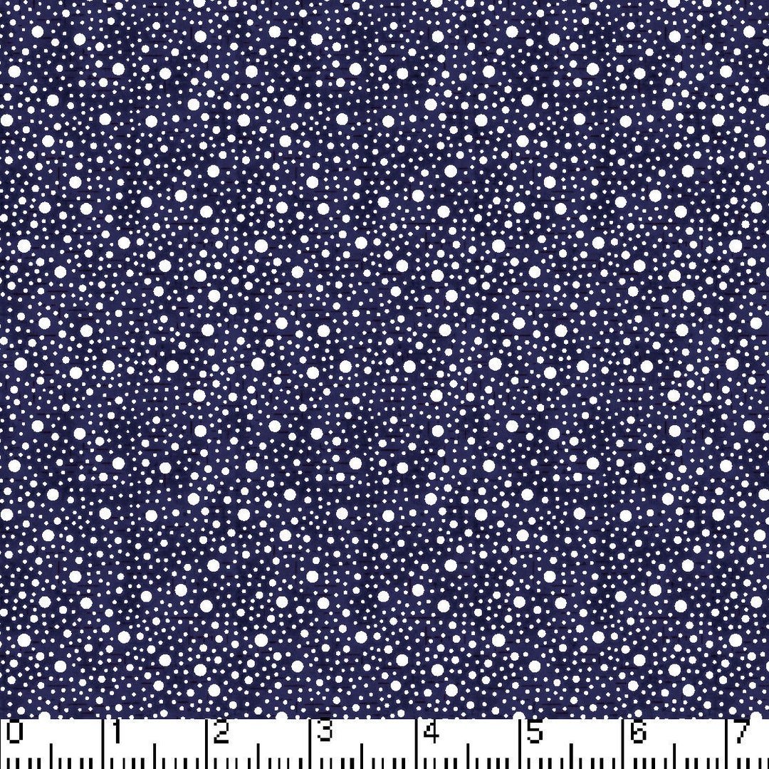 Blue Fabric by the Yard, Blue Dots Fabric, Blue Polka Dots Fabric, Navy ...