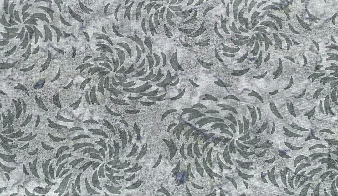 Blue Gray Batik Fabric by the Yard From Java Batik by Island - Etsy