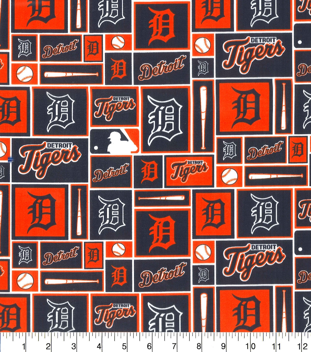 Detroit Tigers Fabric by the Yard, Cotton Detroit Tigers Fabric ...