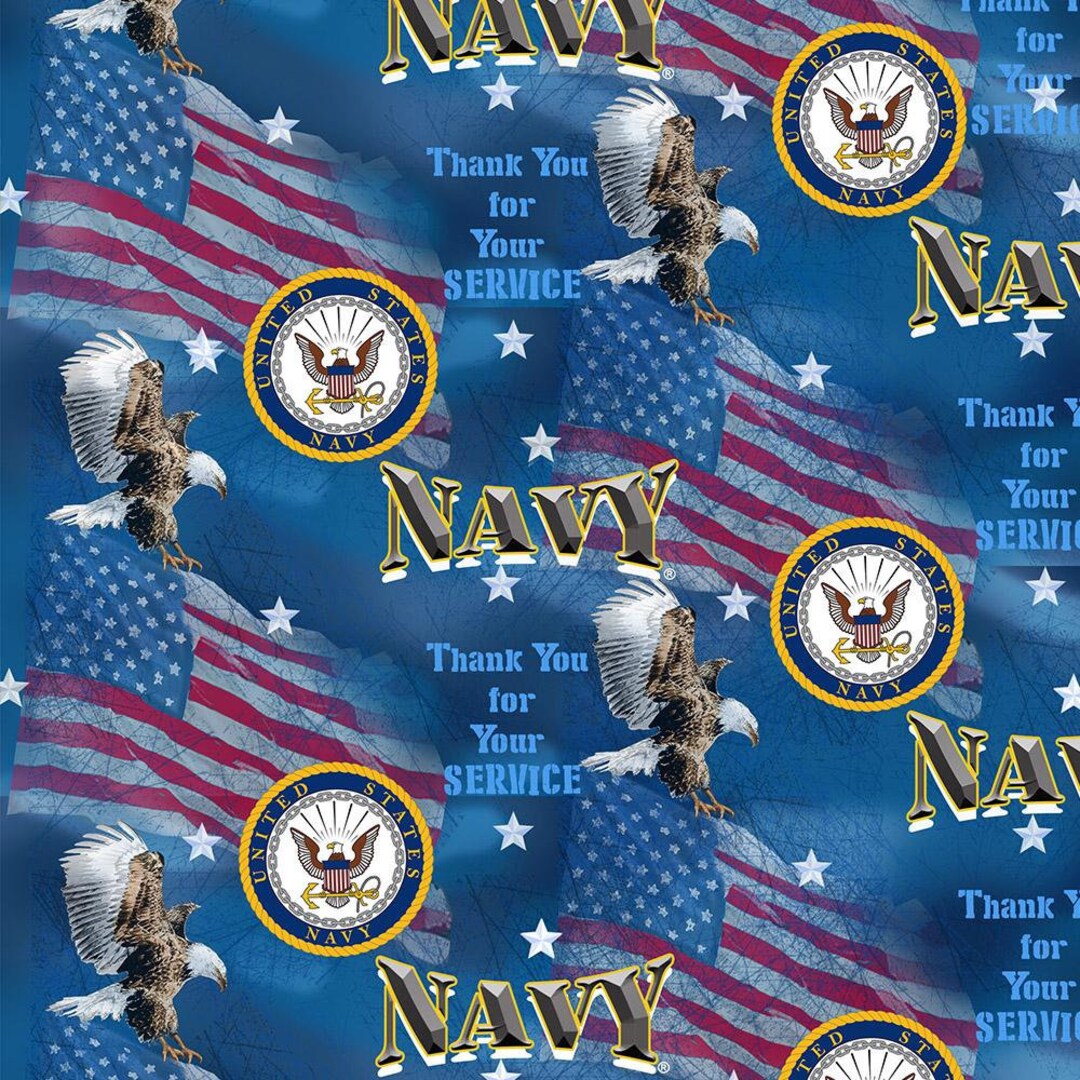 US Navy Fabric by the Yard Military Fabric Patriotic Fabric - Etsy