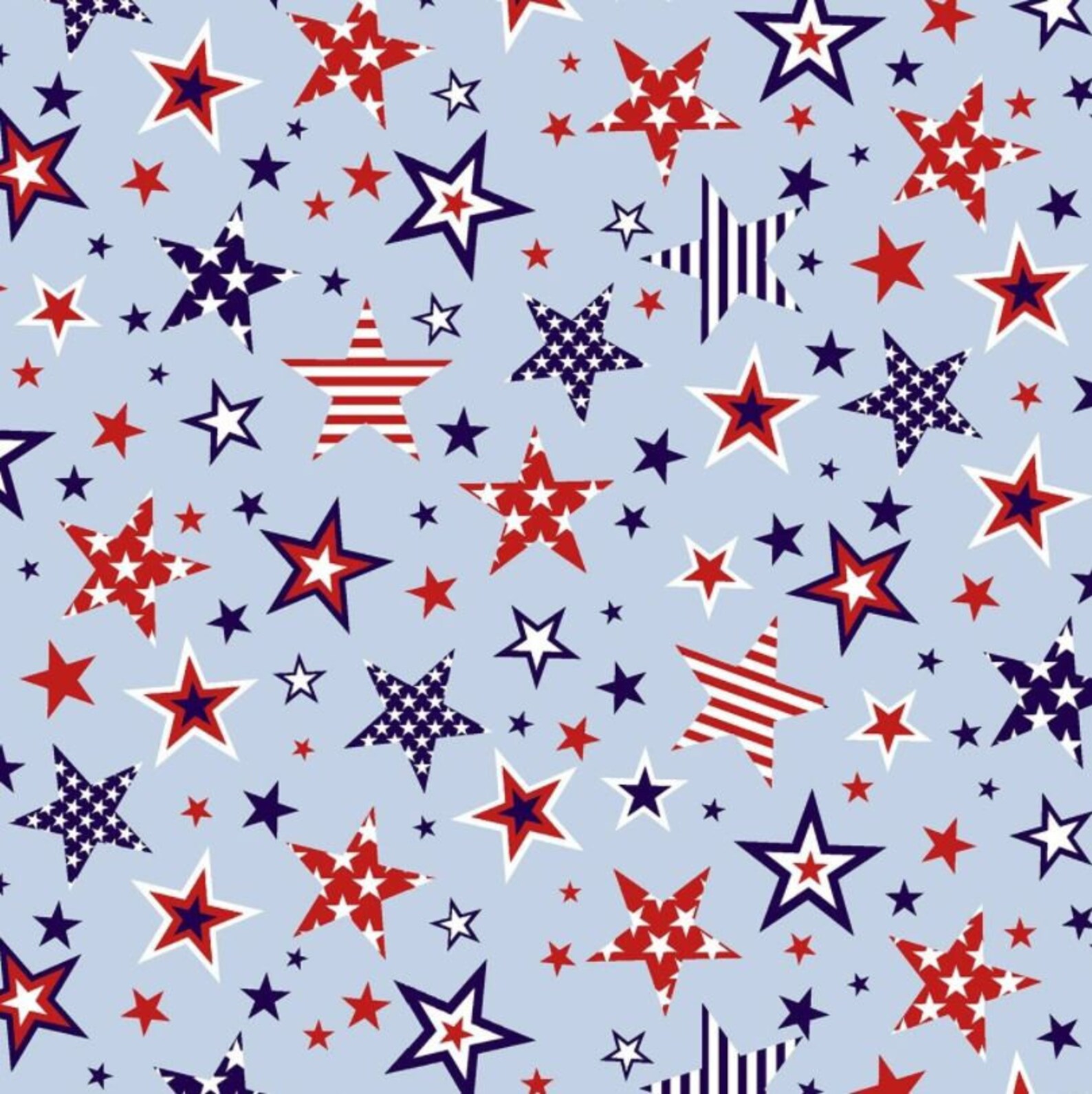 Blue Stars Fabric by the Yard Blue and White Stars Fabric by | Etsy