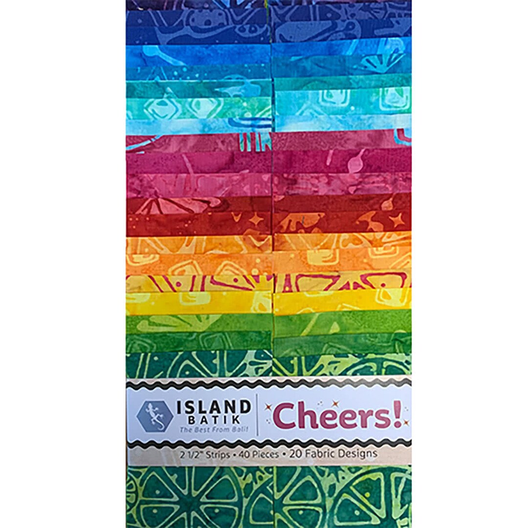 Batik Fabric 2.5 Inch Strips, Island Batik Strips Cheers, Batik Strips ...