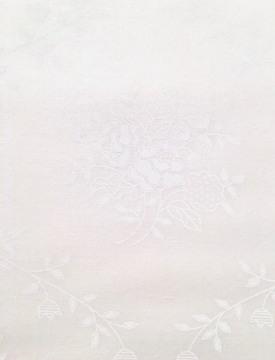 White Fabric by the Yard, White Cotton, White on White Fabric, White ...