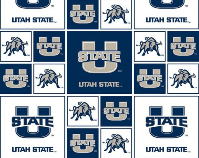 Utah State Bulls Fabric by the Yard, Cotton Utah State Bulls Fabric ...