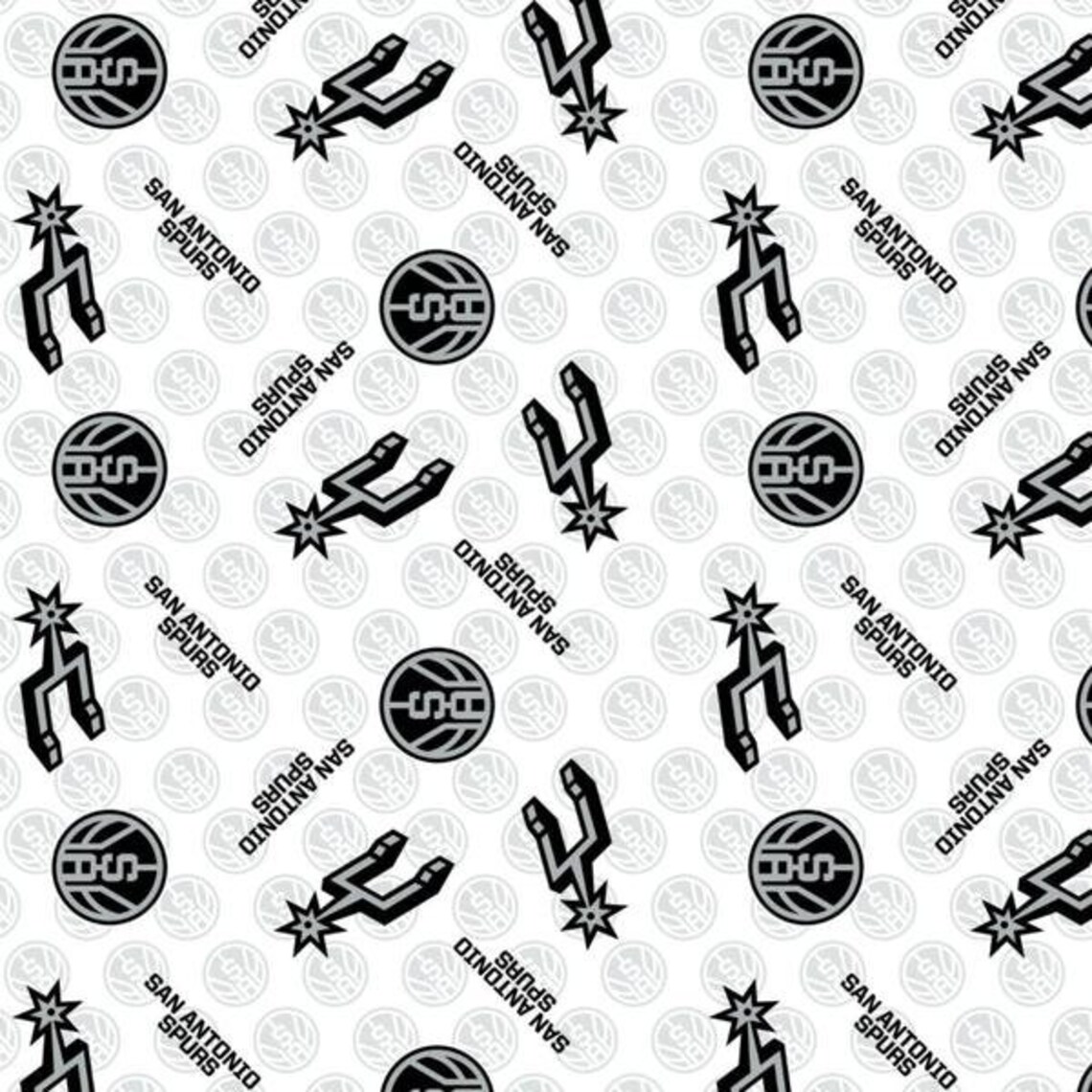 San Antonio Spurs Fabric by the Yard, Cotton San Antonio Spurs Fabric ...