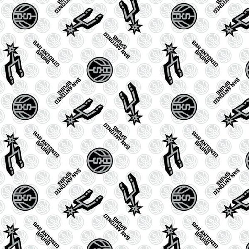 San Antonio Spurs Fabric by the Yard, Cotton San Antonio Spurs Fabric ...