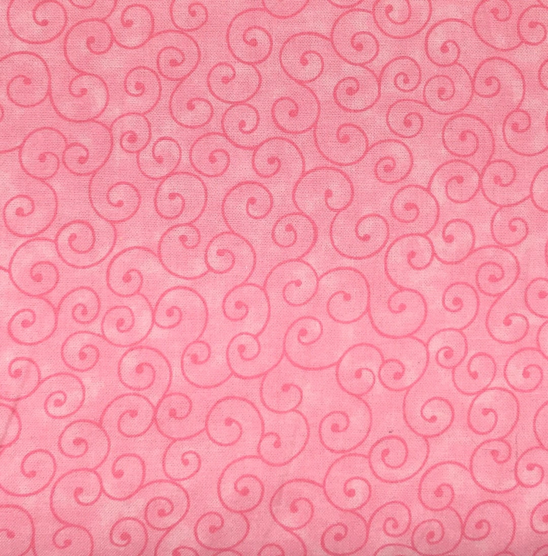 Pink Fabric by the Yard, Pink Swirl Fabric, Pink Cotton Fabric, Pink ...
