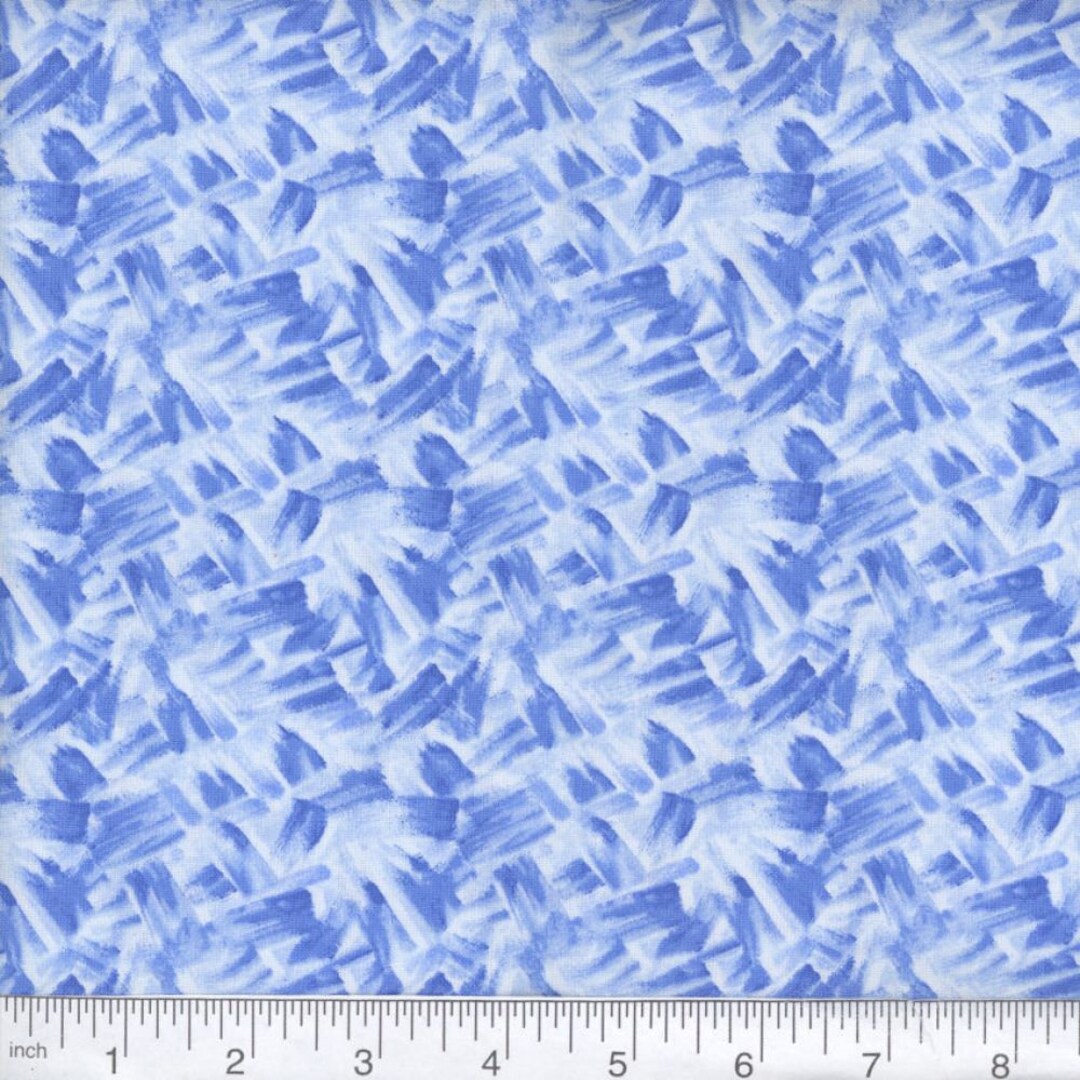 Light Blue Paint Strokes Cotton Fabric by the Yard, #20140 - Etsy