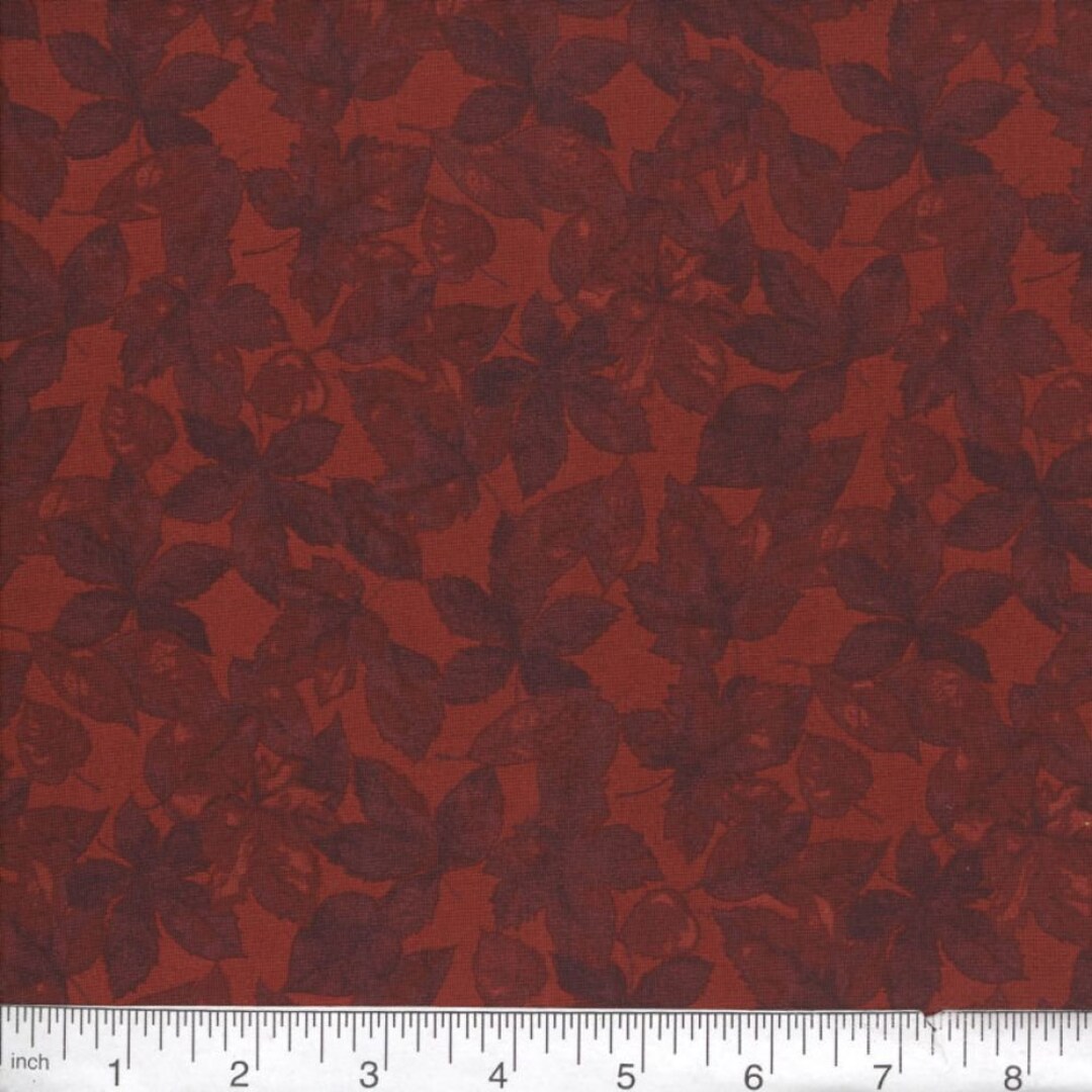 Dark Red Fabric by the Yard, Maroon Leaf Fabric, Maroon Leaves Fabric ...