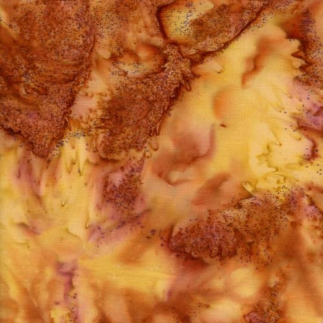 Yellow and Brown Batik Fabric by the Yard, Rooster Batik by Island ...