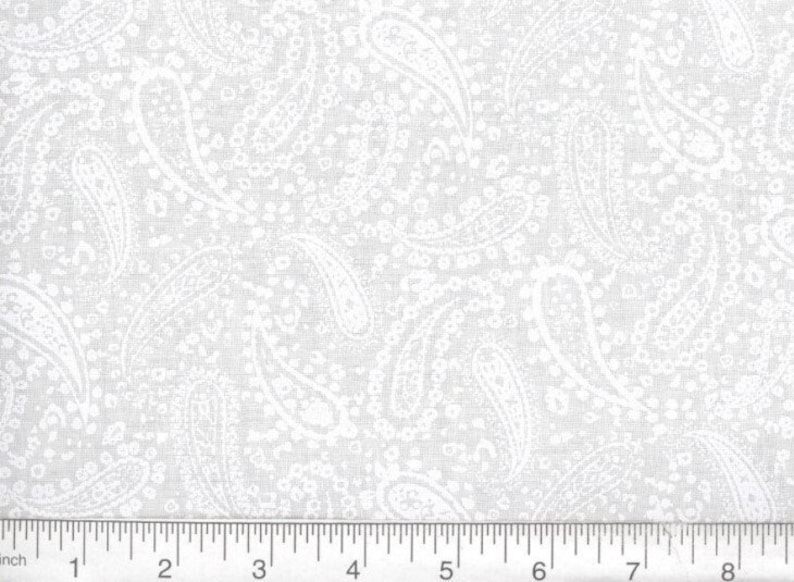 White Cotton Paisley Fabric by the Yard, #23769 - Etsy