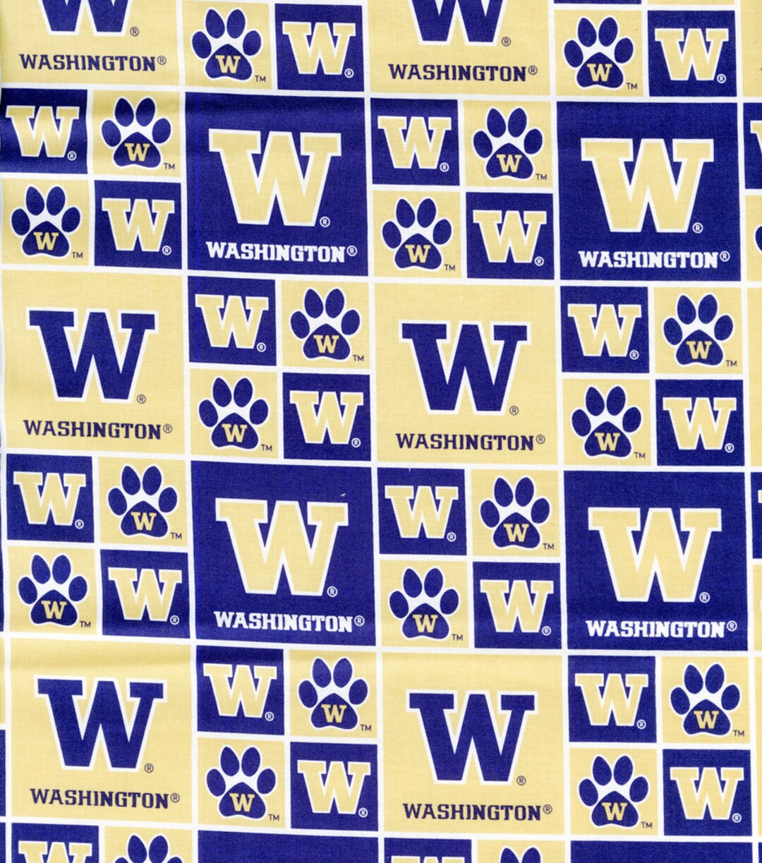 University of Washington Huskies Cotton Fabric by the Yard - Etsy