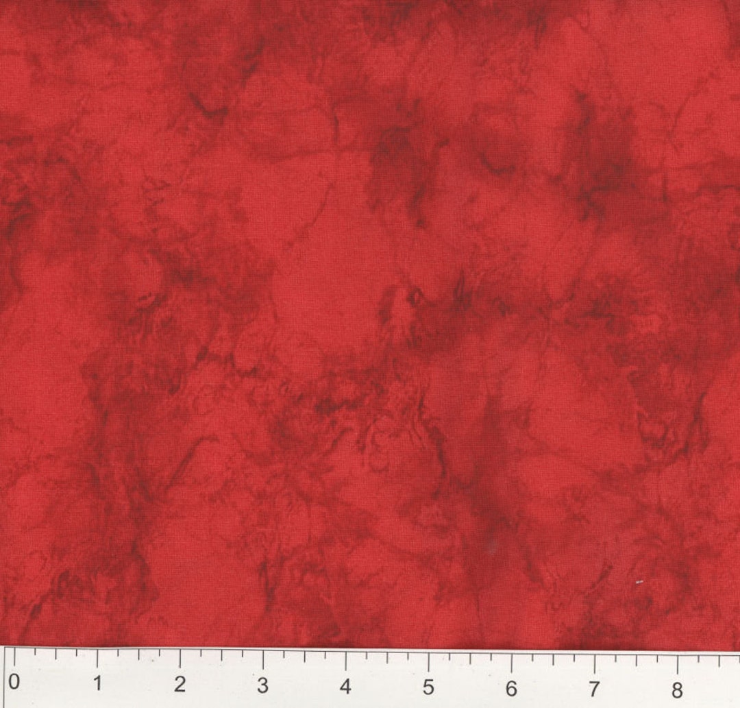 Bright Red Fabric by the Yard, Red Fabric by the Yard, Red Marble ...