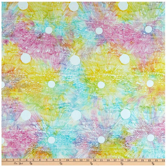 Rainbow Batik Fabric by the Yard by Island Batik Sunset Mardi - Etsy