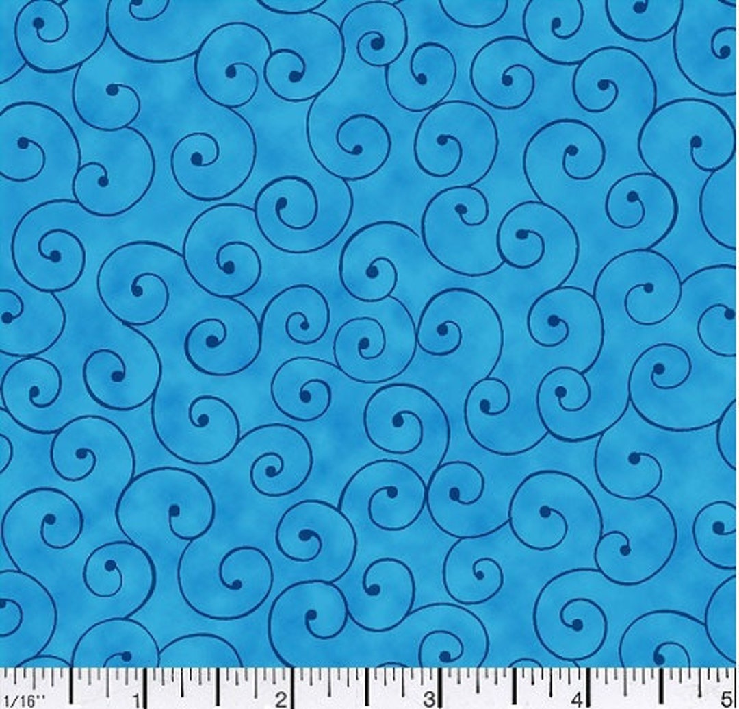 Blue Fabric by the Yard, Turquoise Fabric by the Yard, Bright Blue ...