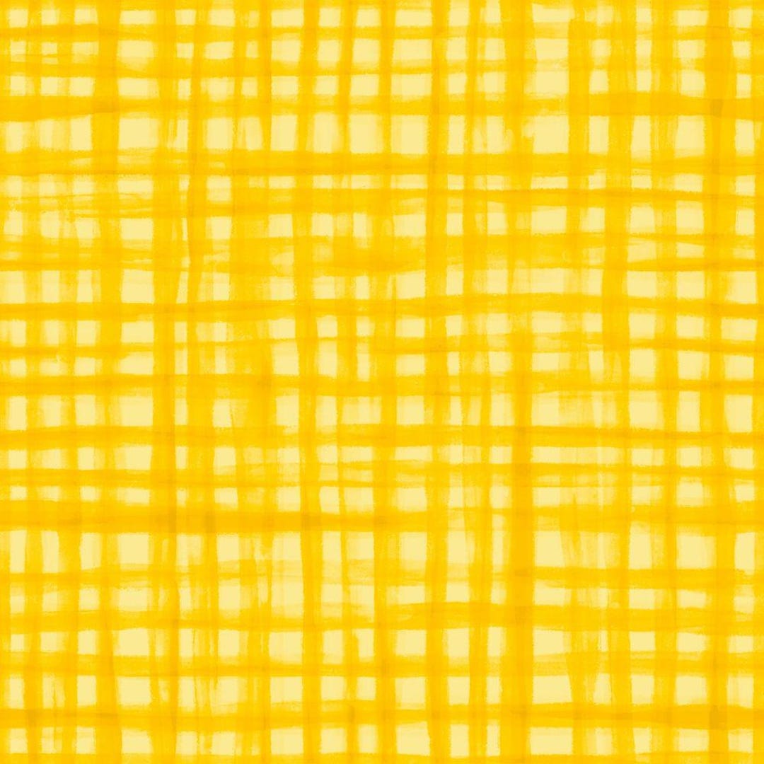 Yellow Plaid Cotton Fabric by the Yard, Yellow Fabric, Yellow Cotton ...