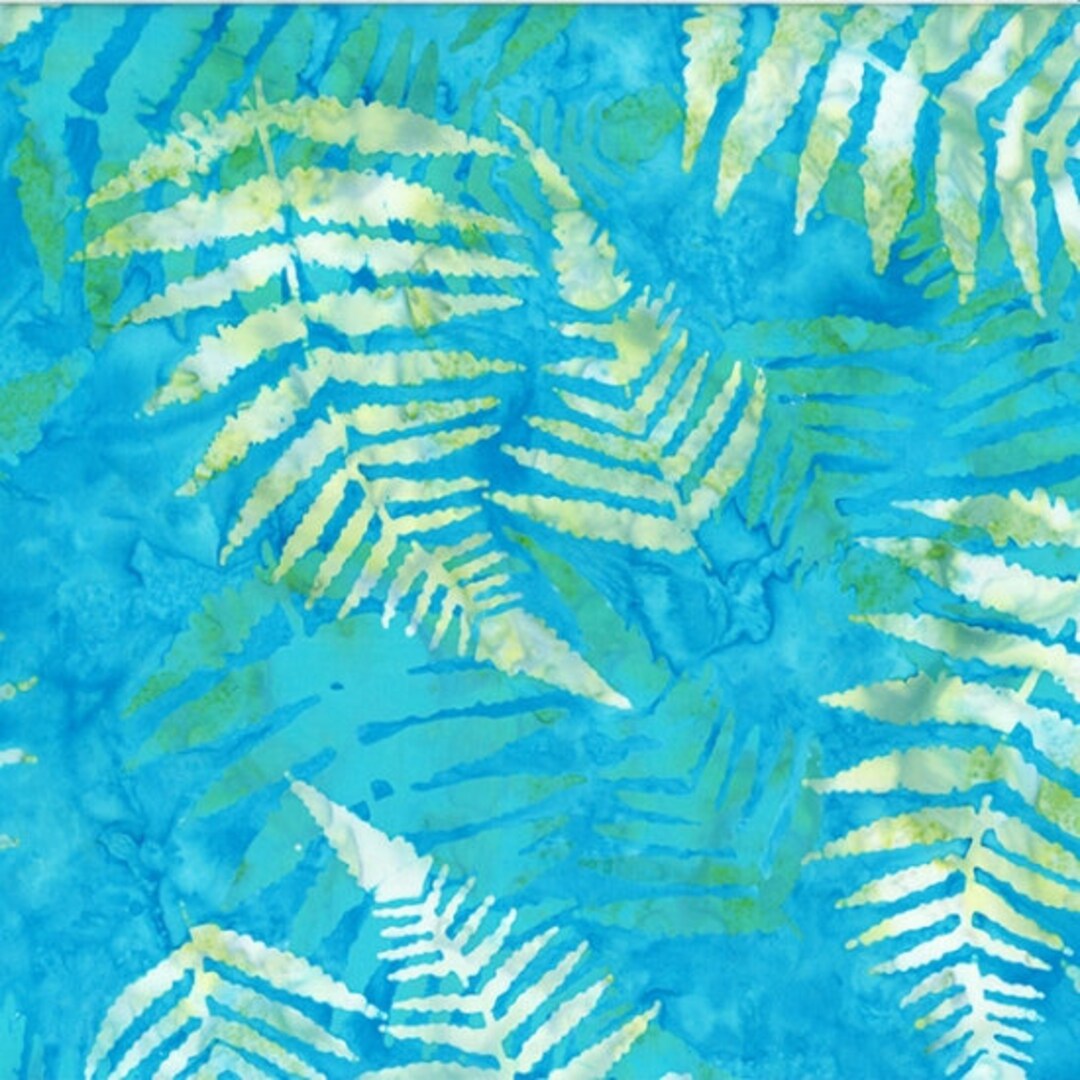 Turquoise Blue Batik Fabric by the Yard by Hoffman Fabrics in Tidepool ...