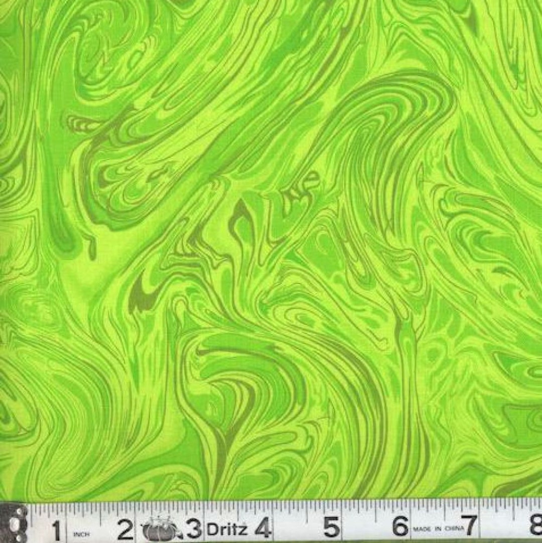 Lime Green Fabric by the Yard, Bright Green Swirl Fabric by the Yard ...
