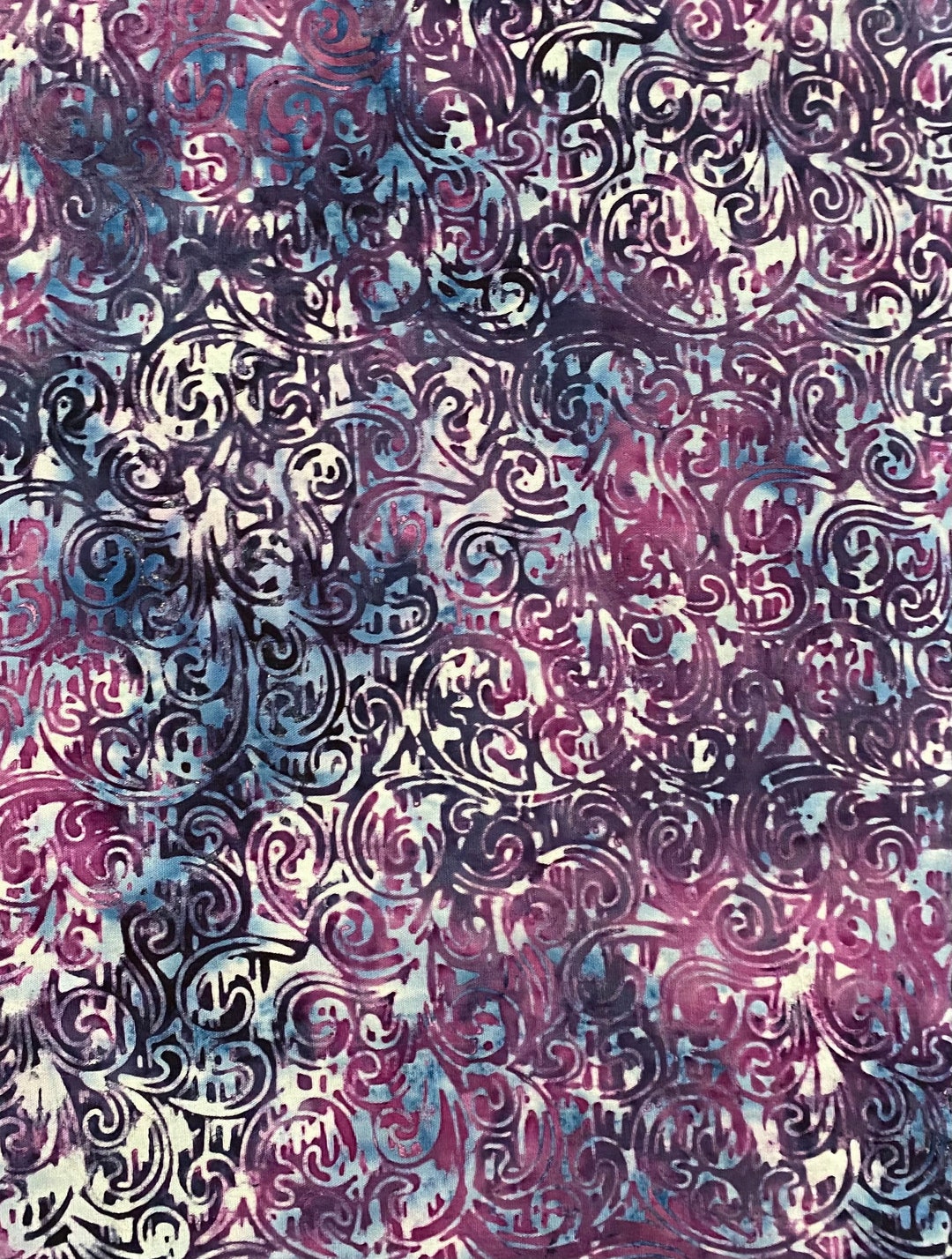 Blue and Purple Batik by Island Batik Swirl Woodblock, Purple Batik ...