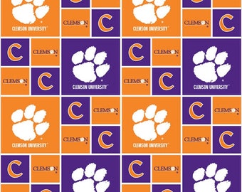 Clemson Minky Fabric - Etsy