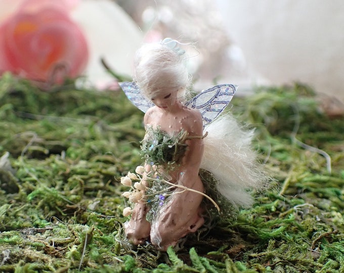 Realistic Fairy Girl Figurine, Miniature Sitting Fairy, Micro Fairy ...
