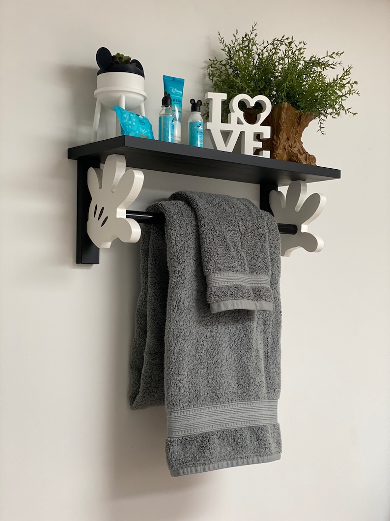 Bathroom Towel Bar and Shelf Original Magical Hand Shelf - Etsy