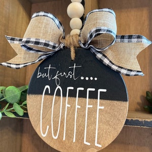 Mini Round Coffee Bar Wood Signs Coffee Bar Decor Round - Etsy