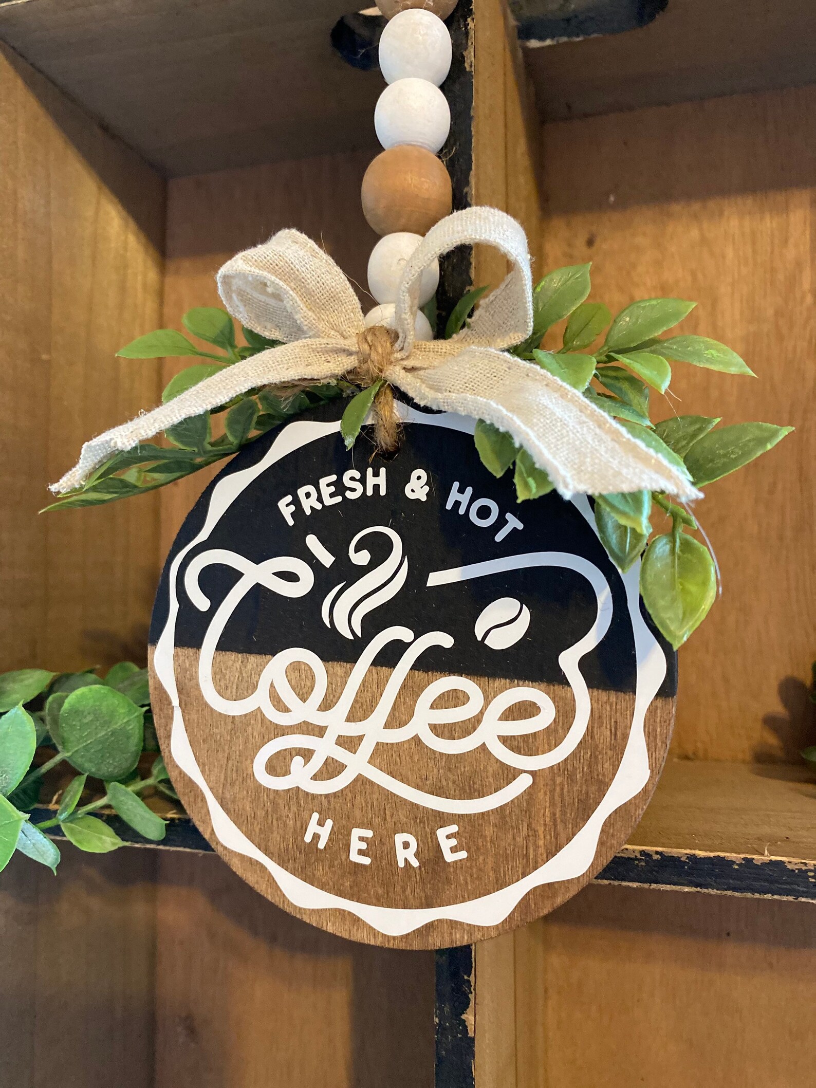 Mini Round Coffee Bar Wood Signs Coffee Bar Decor Round - Etsy