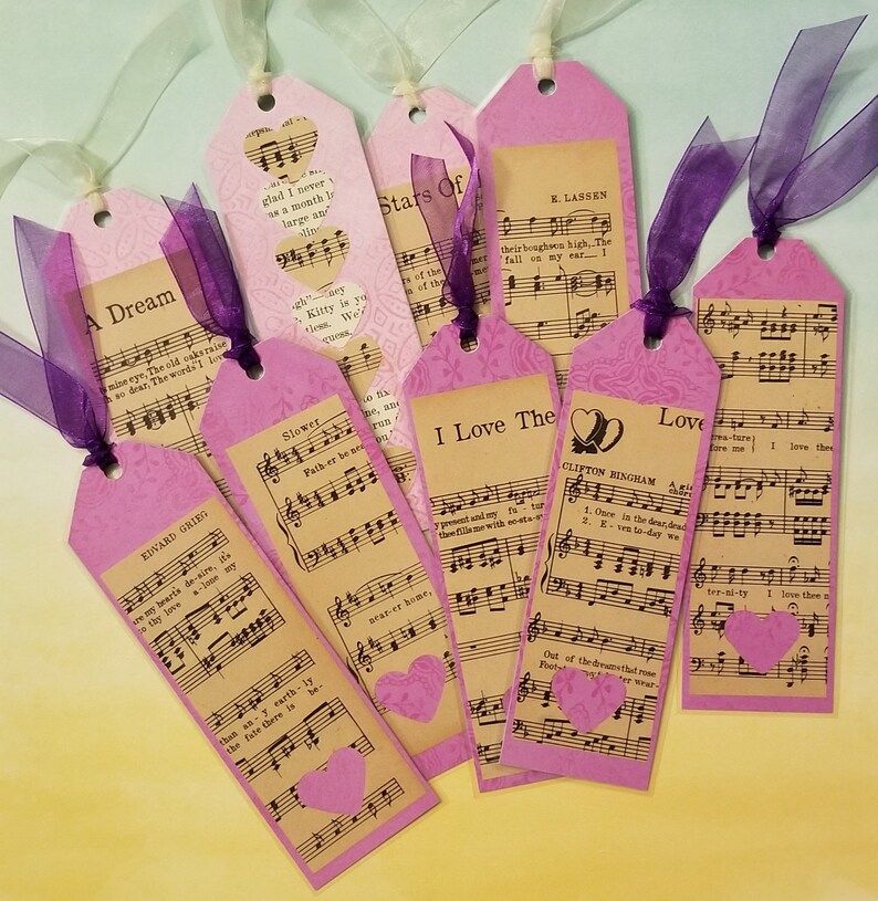 Vintage Song Book Themed Bookmarks | Etsy