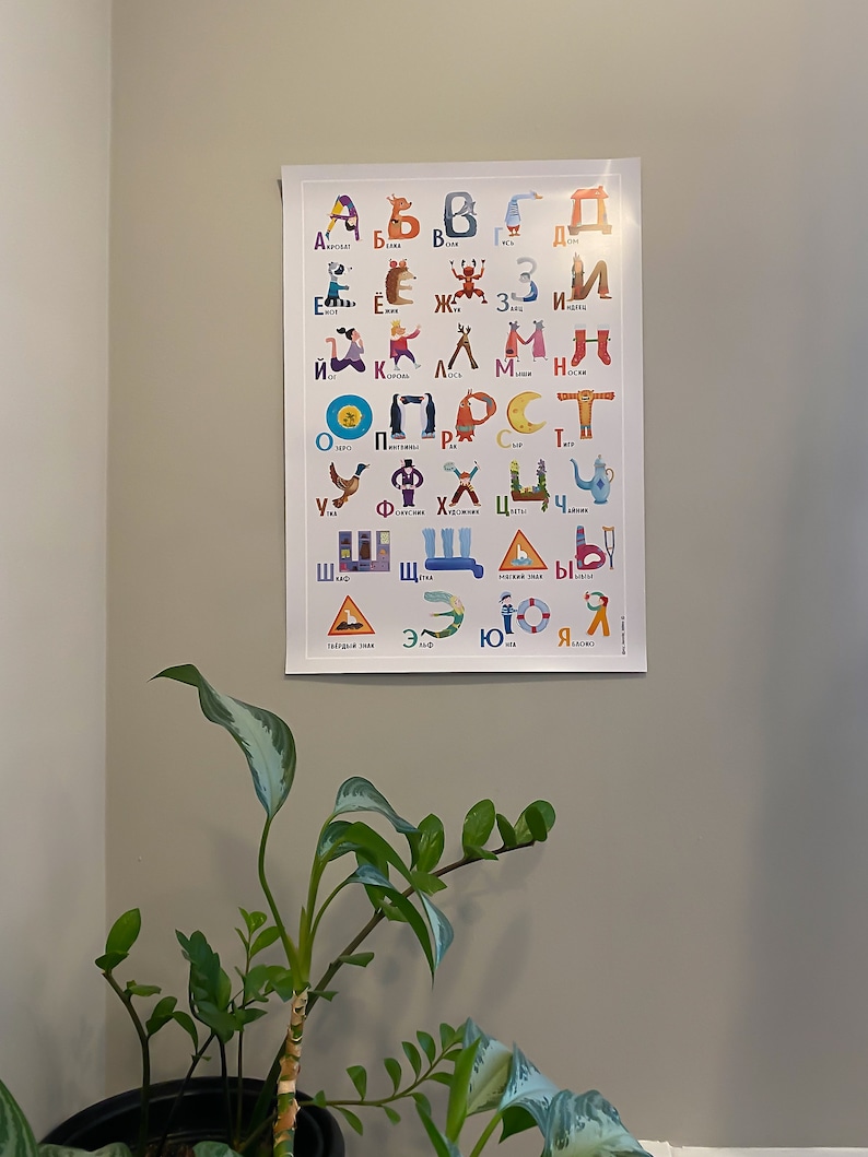 Cyrillic Russian Alphabet Poster to Learn Abcs "my Favorite Letter ...