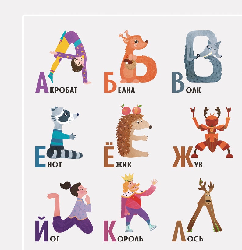 Cyrillic Russian Alphabet Poster to Learn Abcs "my Favorite Letter ...