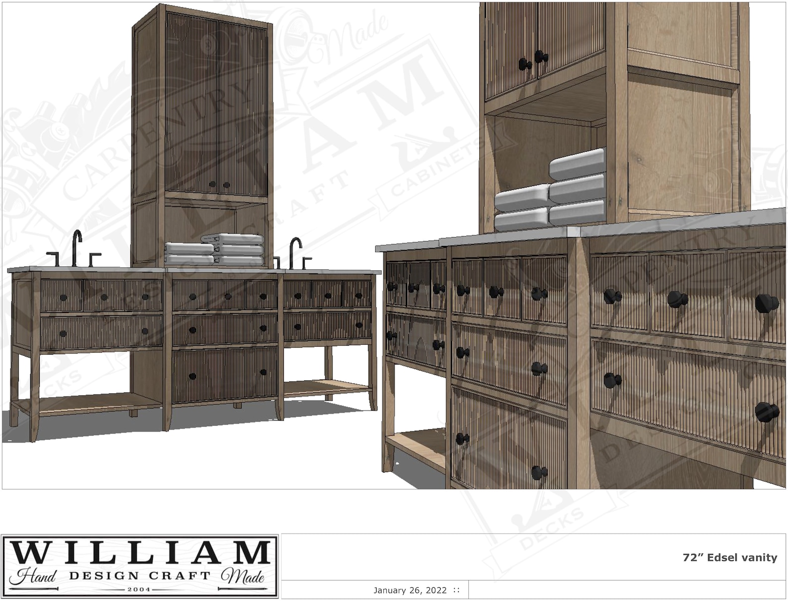 Reeded White Oak Vanity - Etsy