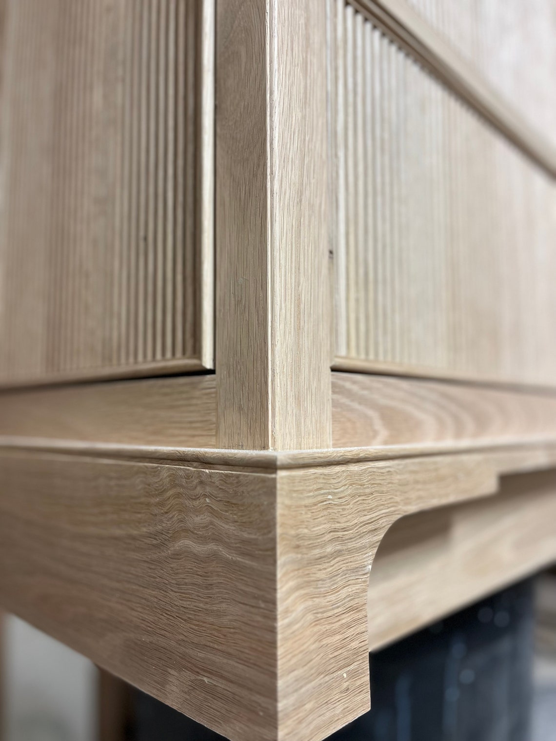 Reeded Solid White Oak Wood Bathroom Vanity - Etsy