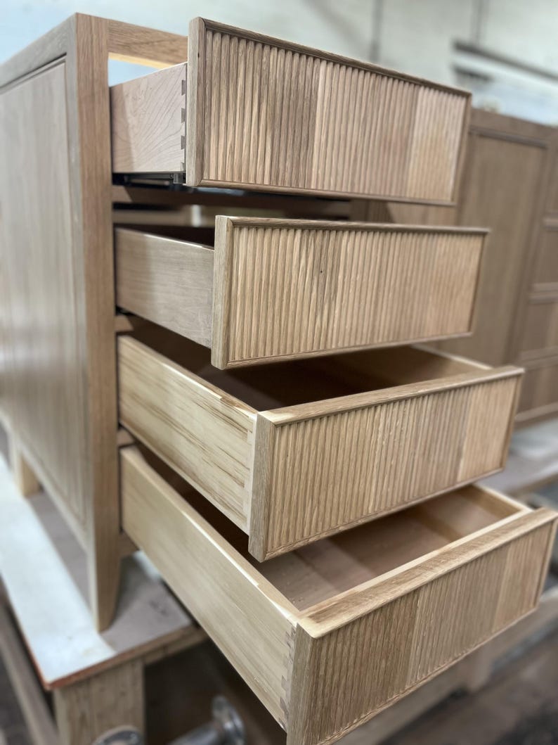 Reeded White Oak Vanity - Etsy