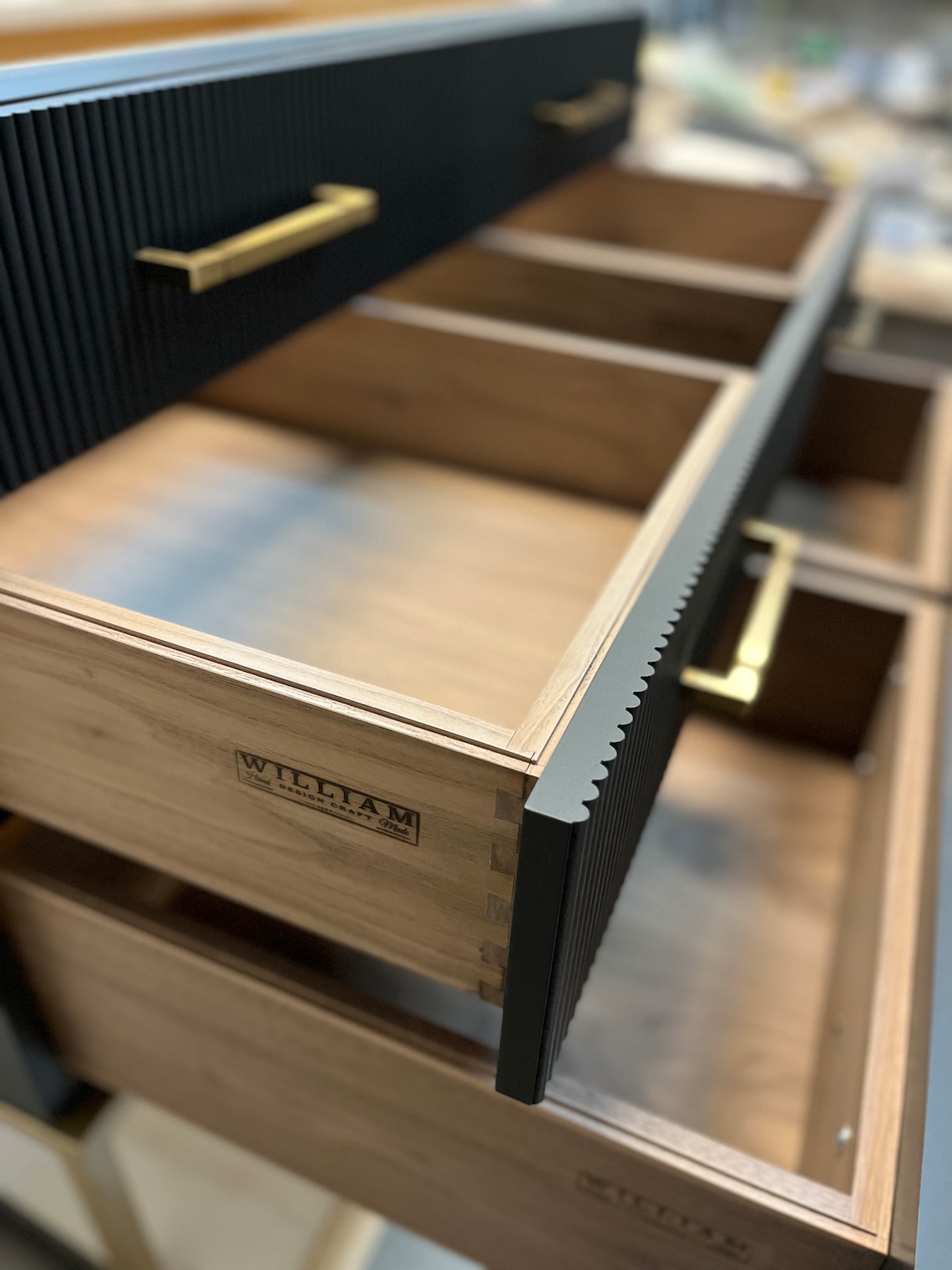 Black Reeded Walnut Gold Base Bathroom Vanity - Etsy