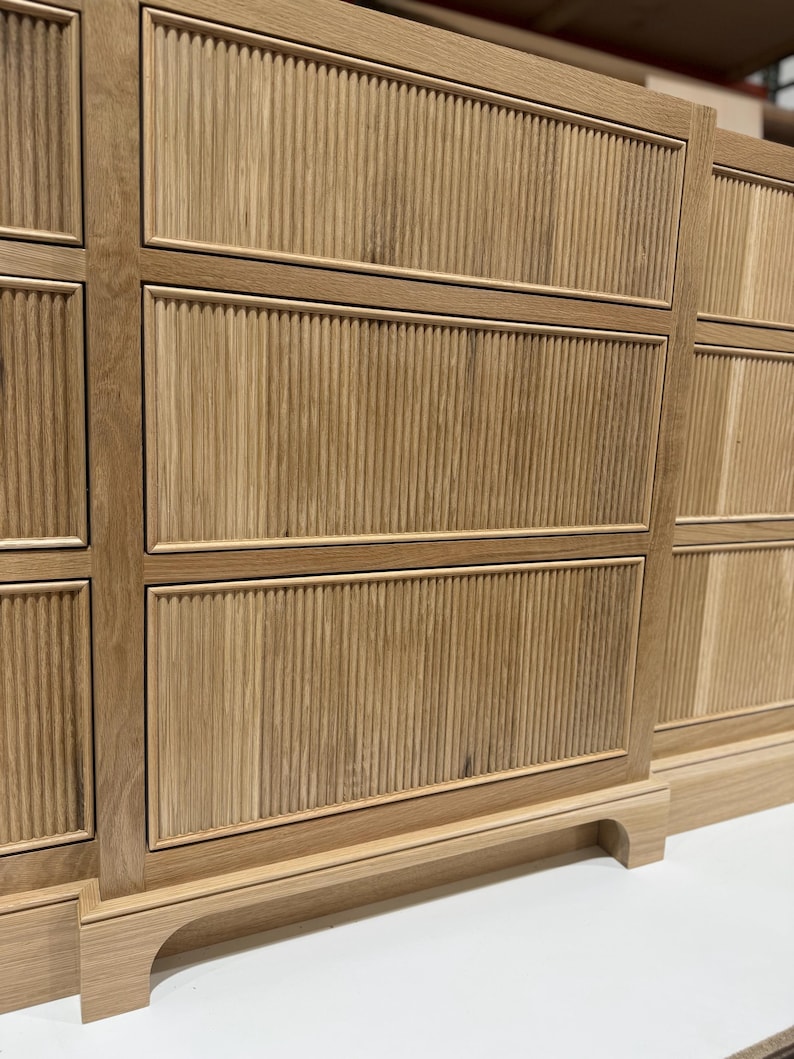 Reeded White Oak Bathroom Vanity - Etsy