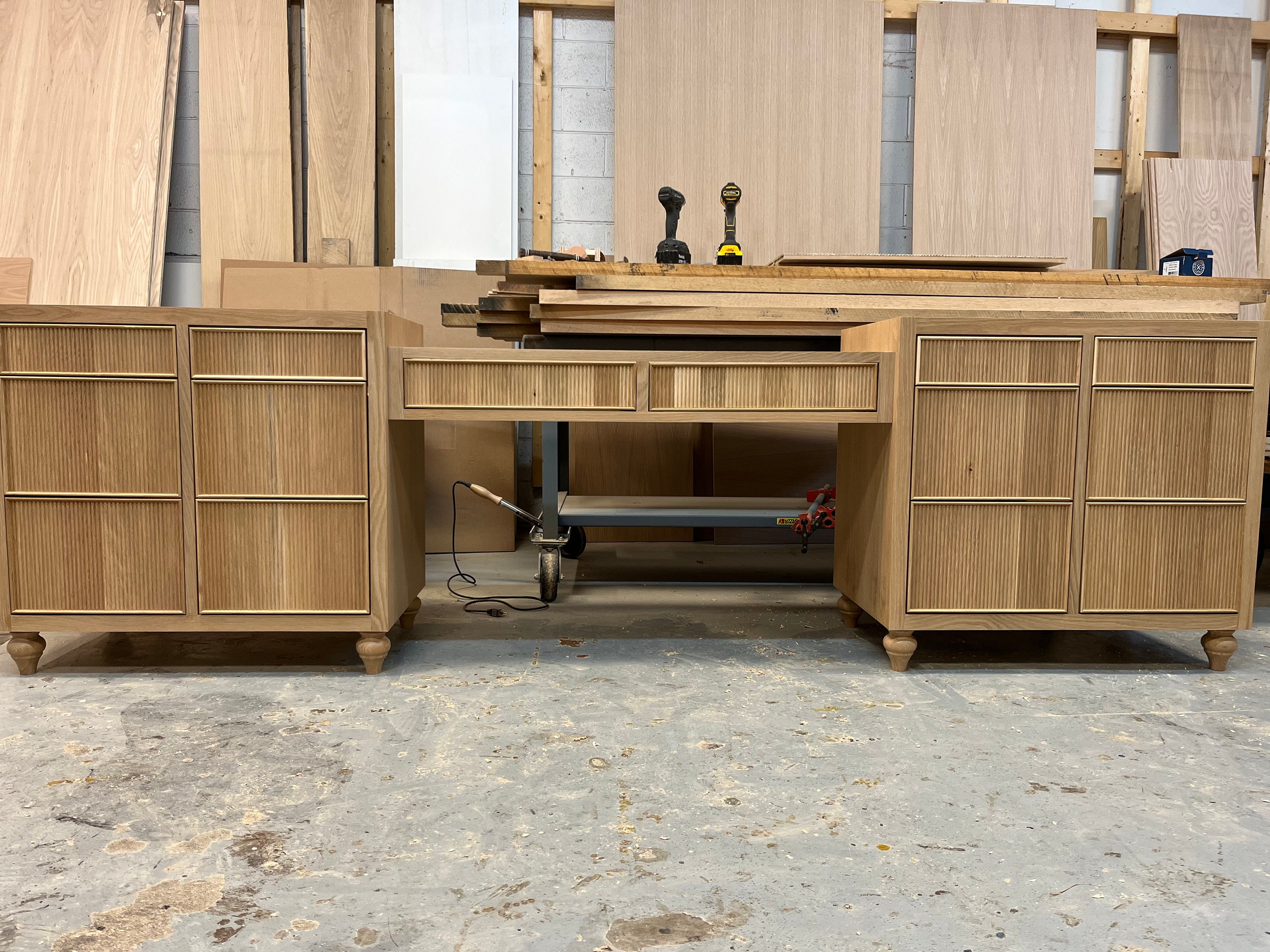 White Oak Bathroom Vanity & Makeup Counter - Etsy