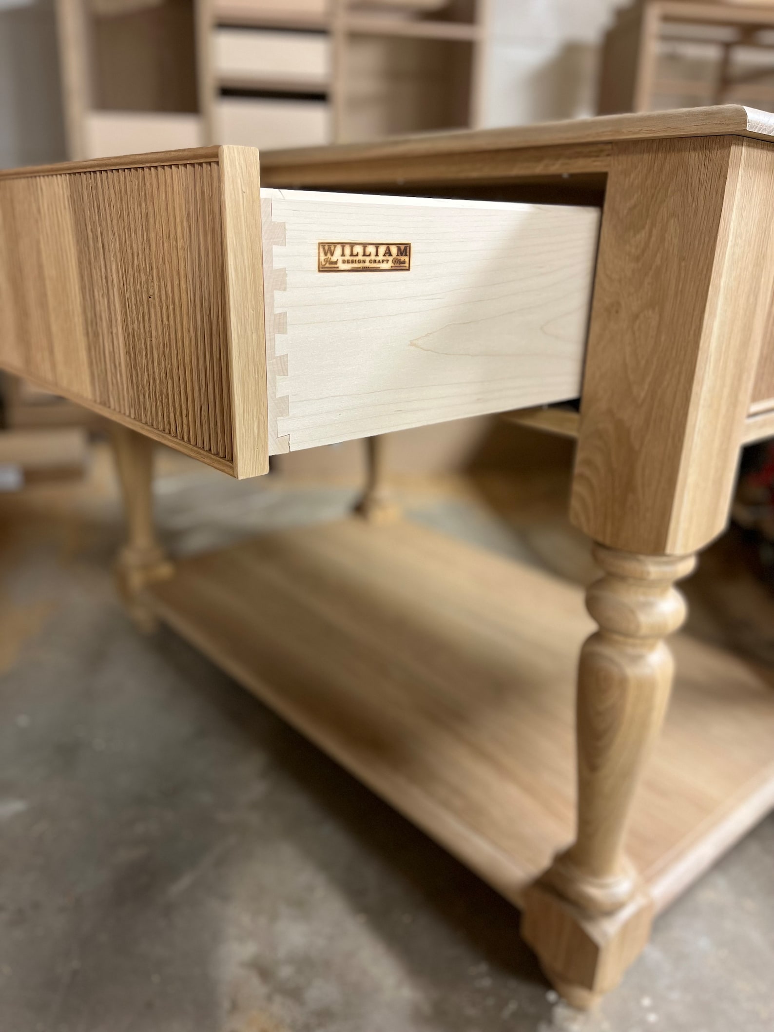 White Oak Reeded Beaded Fluted Kitchen Island - Etsy