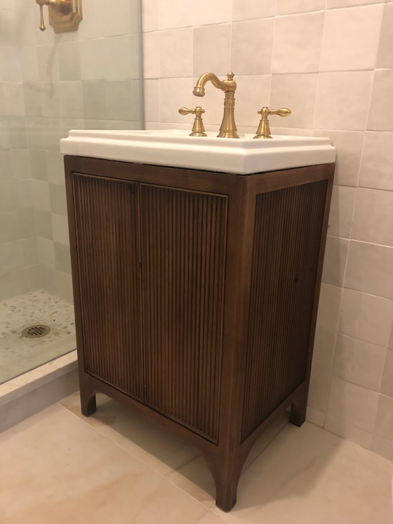 Maple Reeded Bathroom Vanity - Etsy