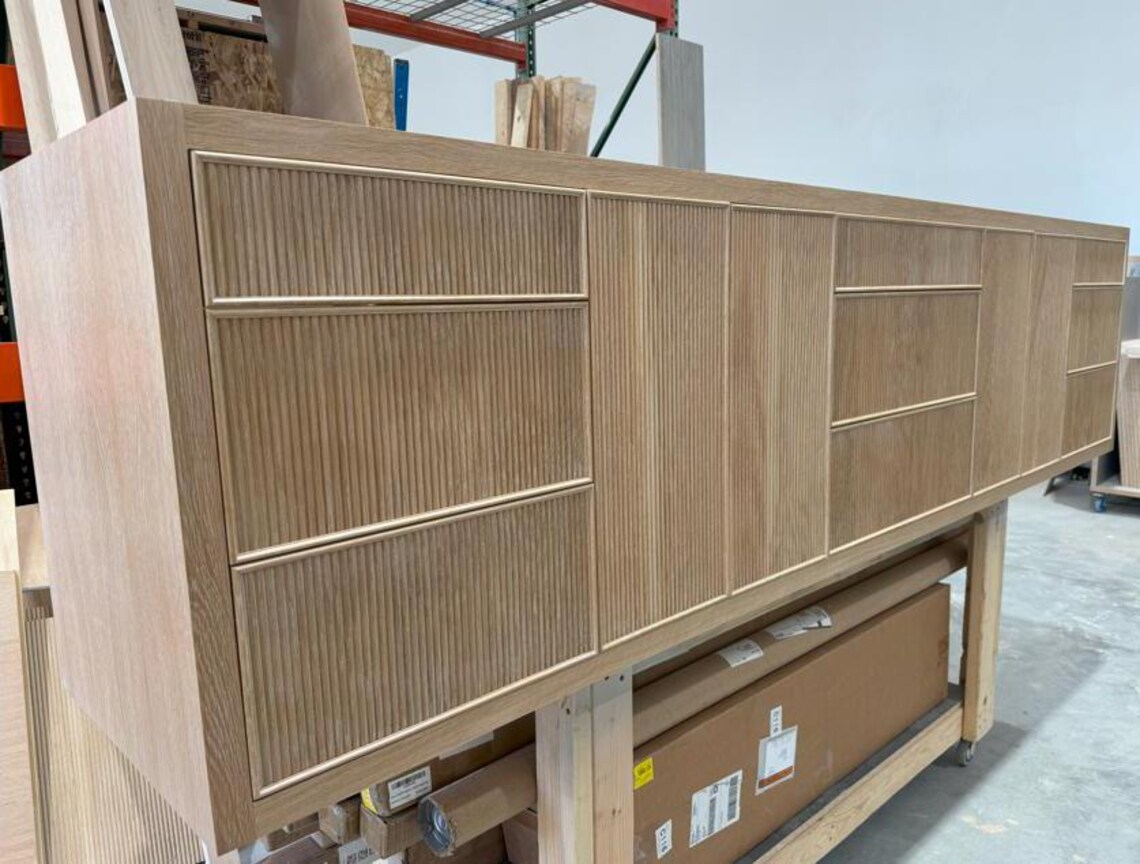 Reeded White Oak Floating Vanity - Etsy