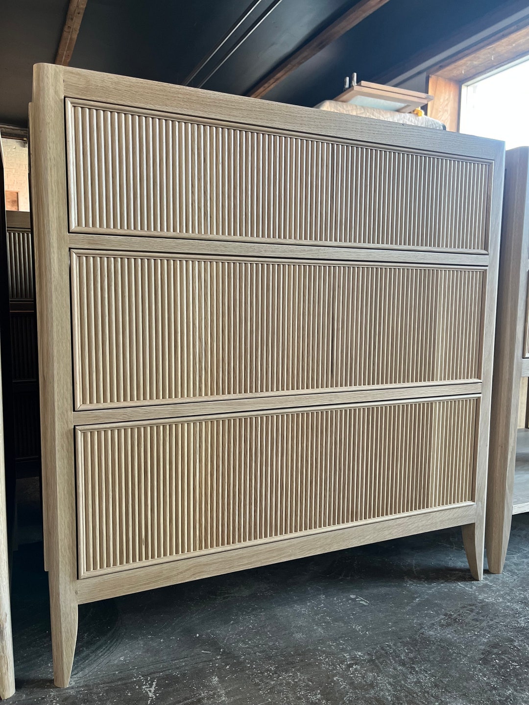 Custom Reeded White Oak Bathroom Vanity - Etsy