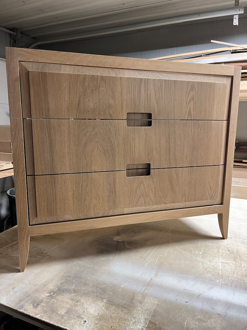 Solid White Oak Triple Drawer Front Bathroom Vanity Custom Order - Etsy