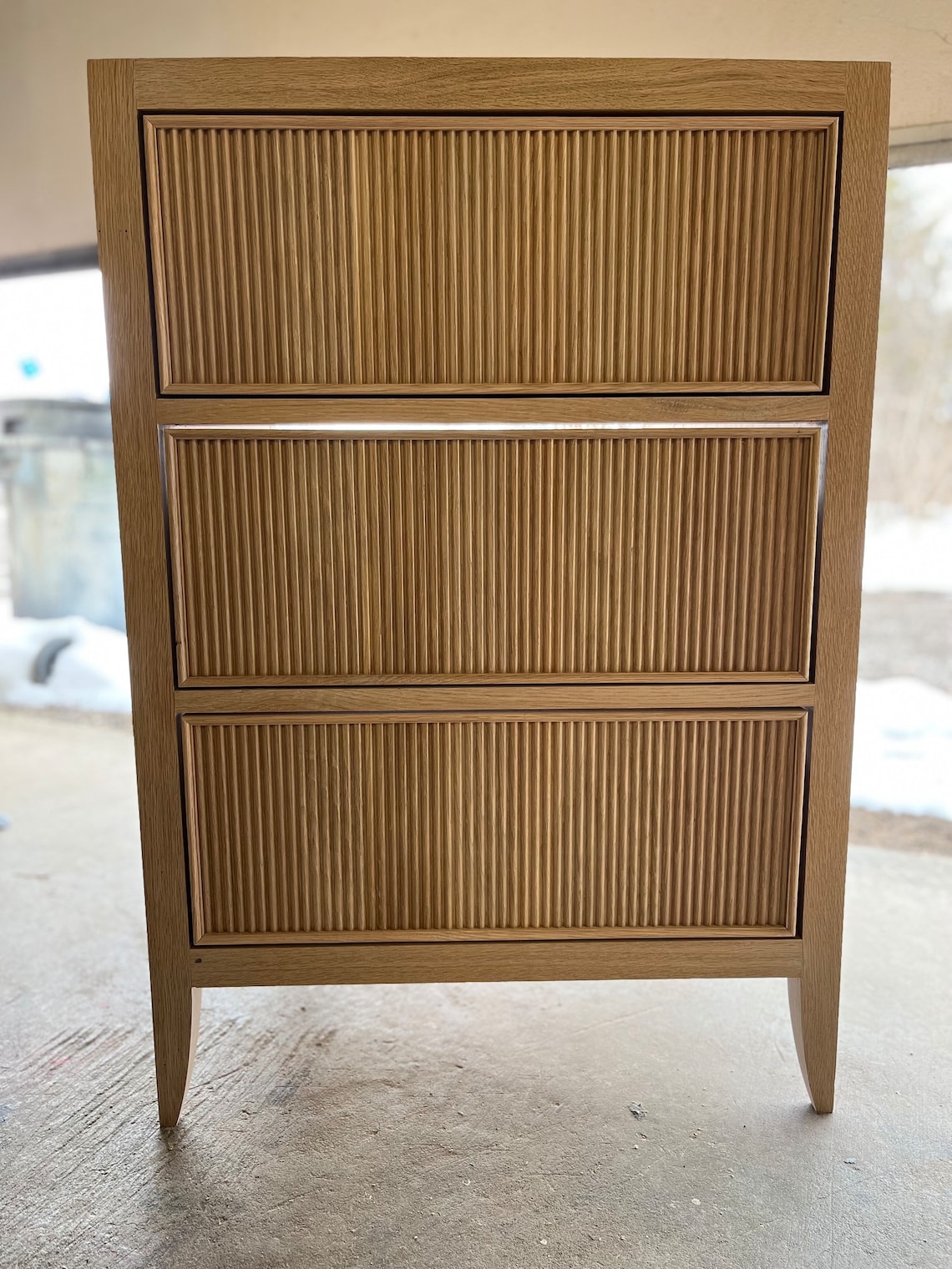 Solid White Oak Reeded Vanity Drawers Natural - Etsy