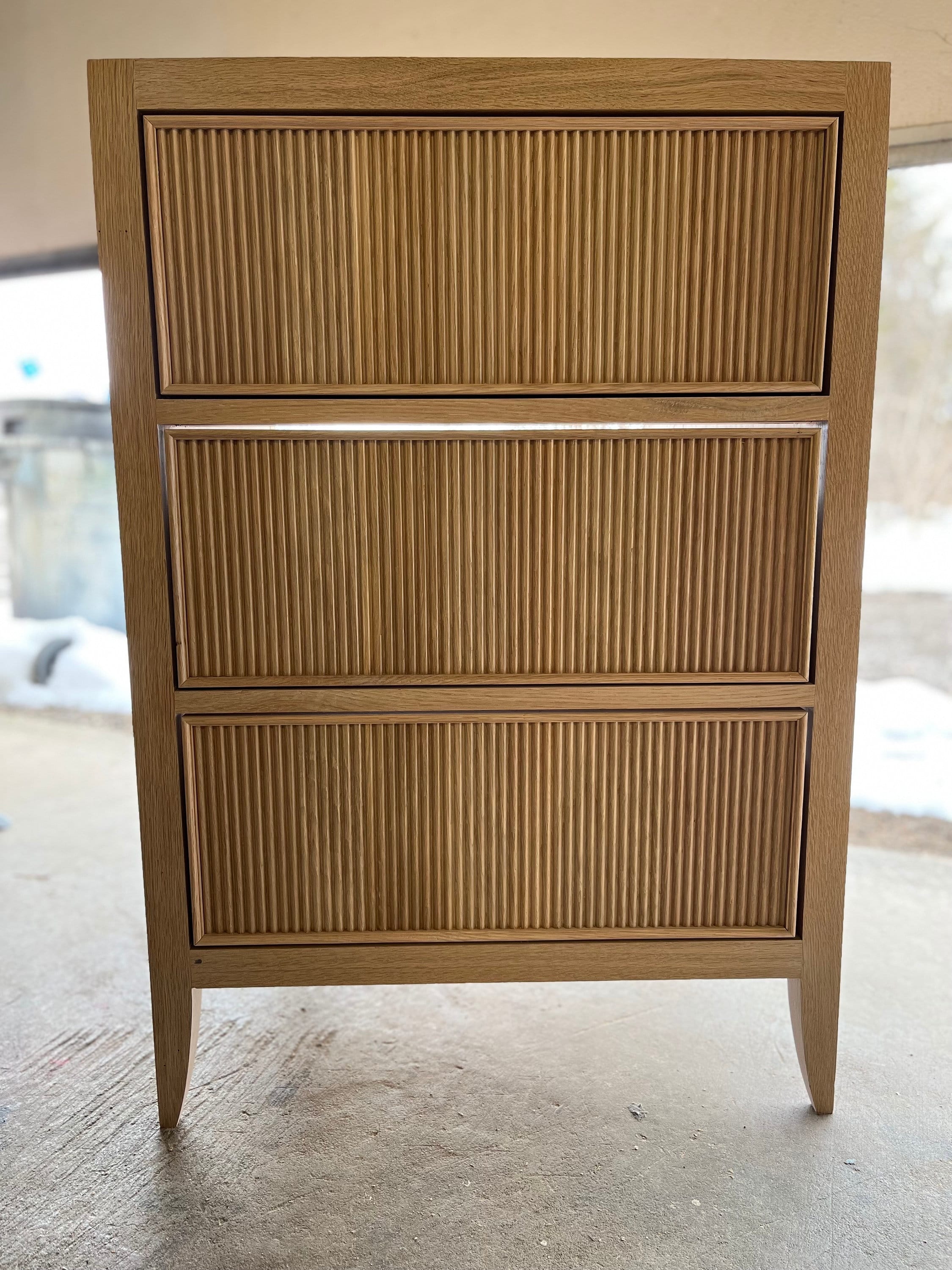 Solid White Oak Reeded Vanity Drawers Natural - Etsy