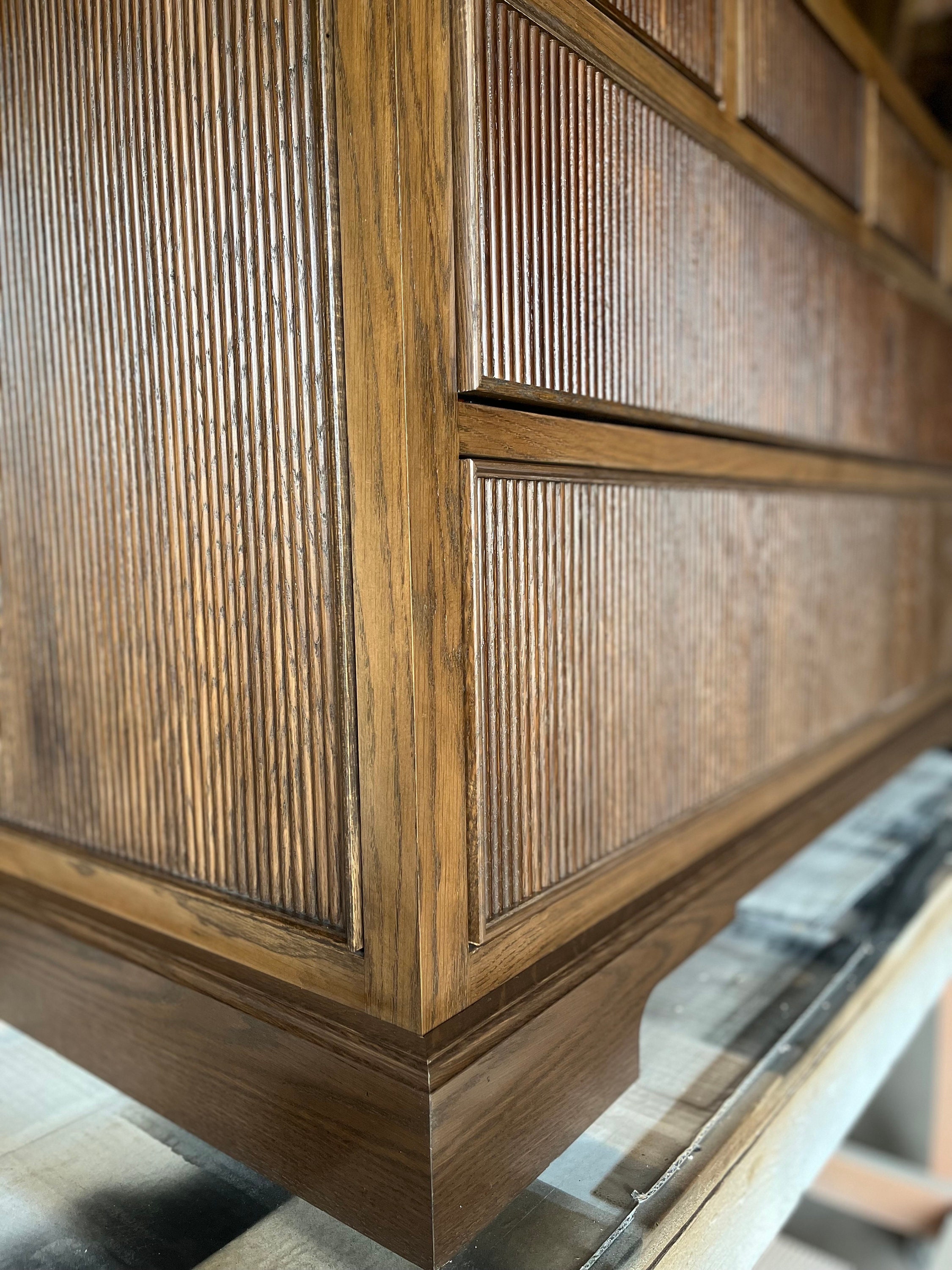 Reeded White Oak Bathroom Vanity - Etsy