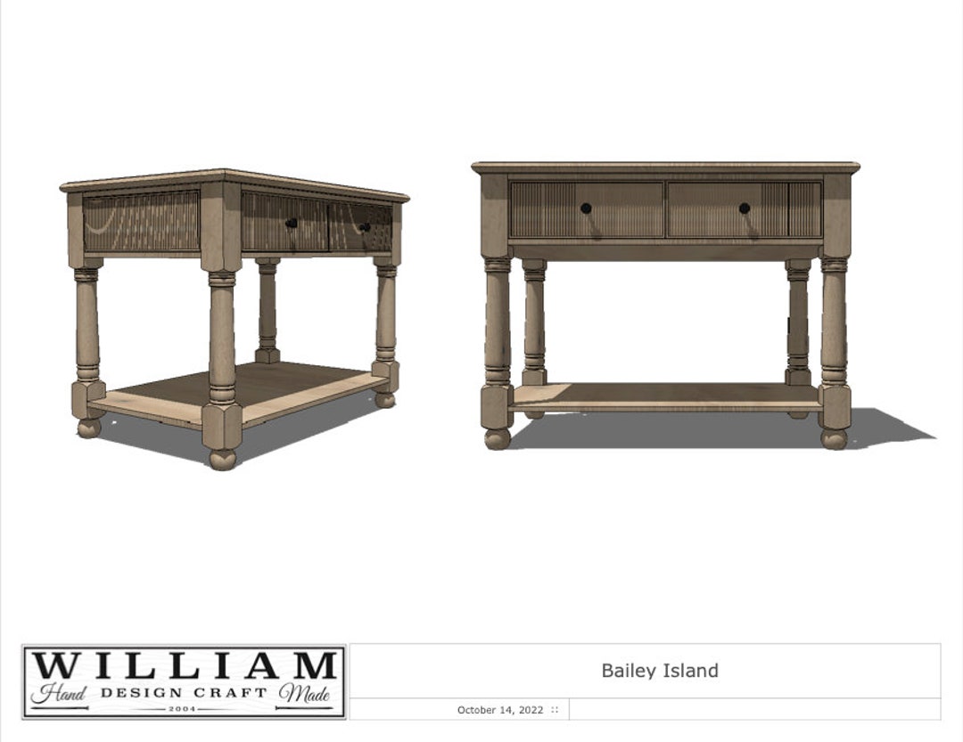 White Oak Reeded Beaded Fluted Kitchen Island - Etsy