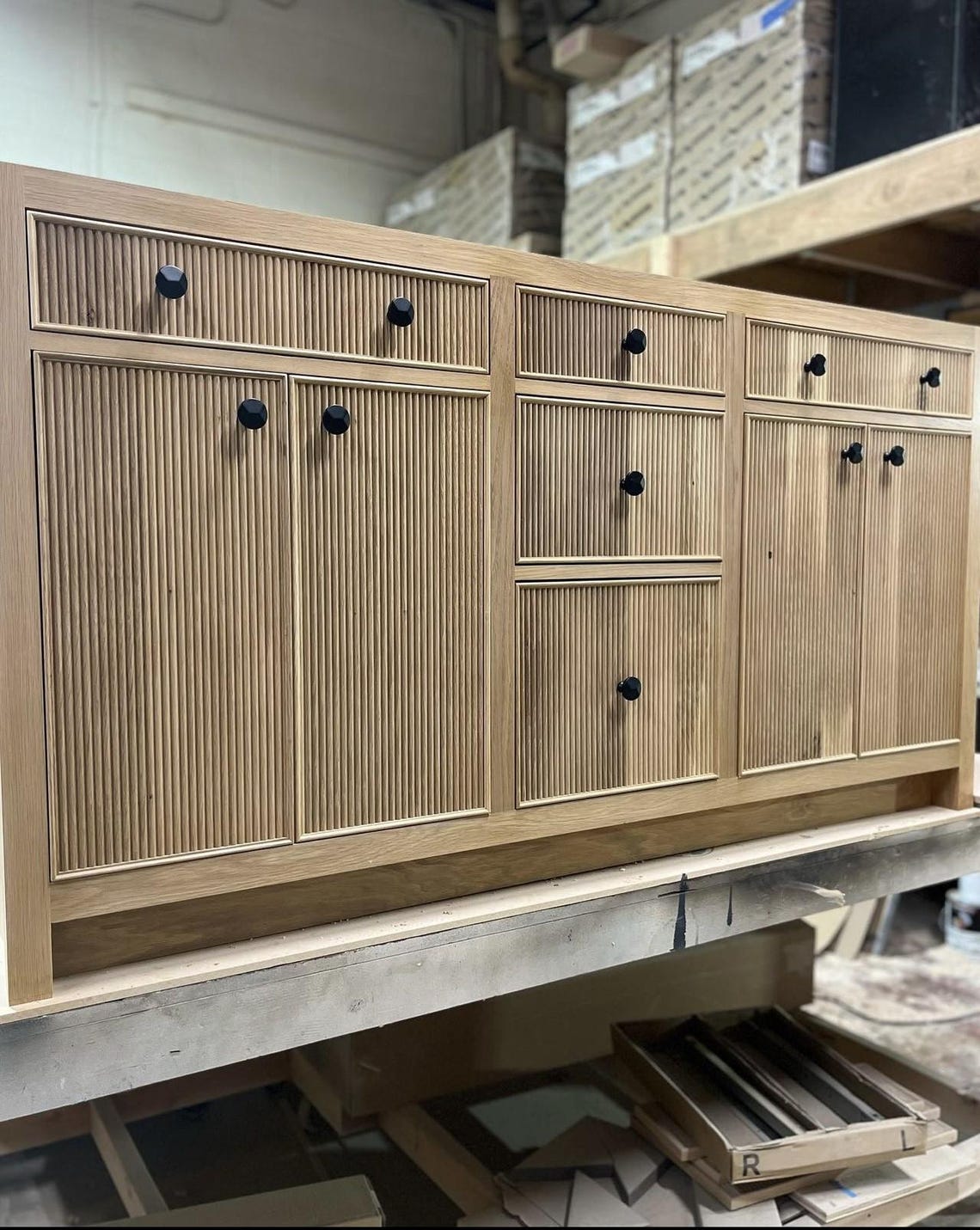 Custom White Oak Reeded Bathroom Vanity - Etsy